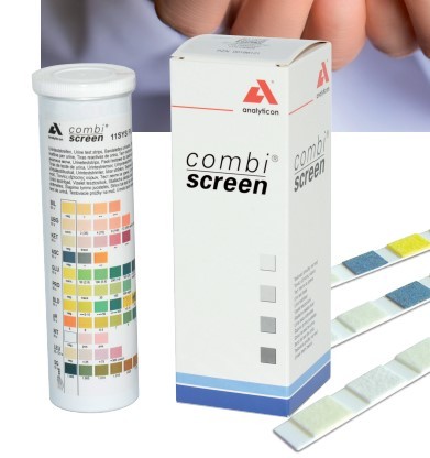 Bandelettes urinaires CombiScreen® PLUS 10SL PLUS (avec tampon de sang ...