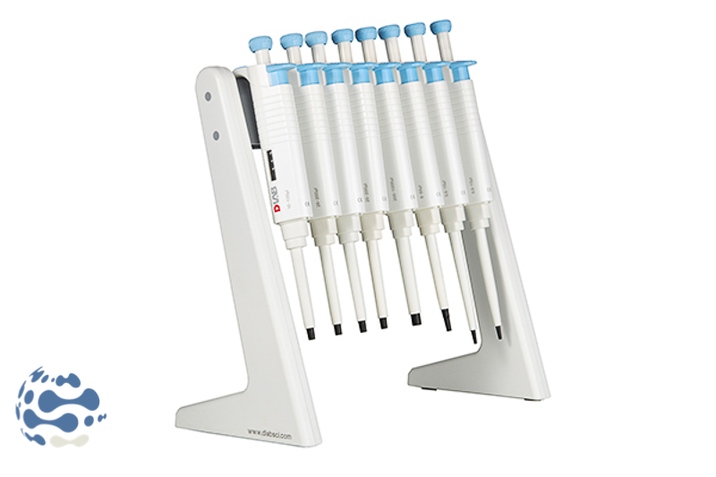 Portoir linéaire universel pour 6 micropipettes